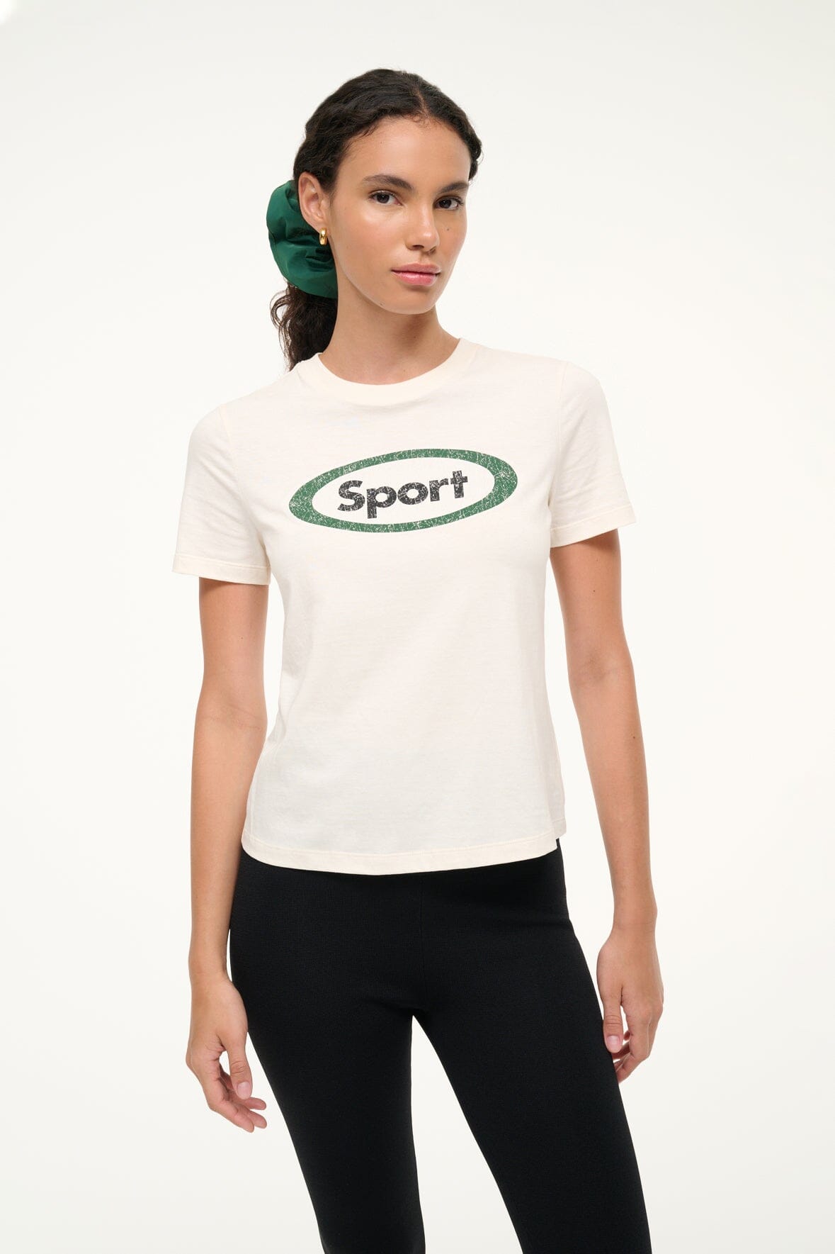 STAUD LULU SPORT TEE IVORY