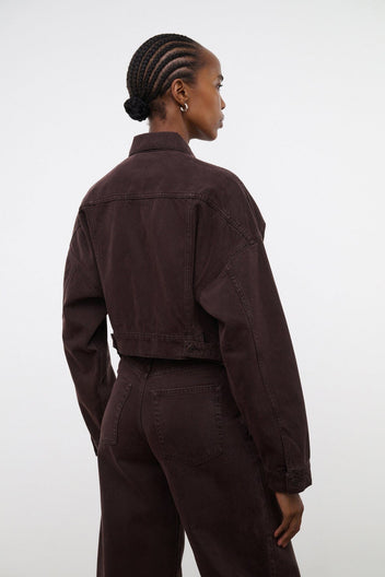 STAUD GLEN DENIM JACKET EARTH