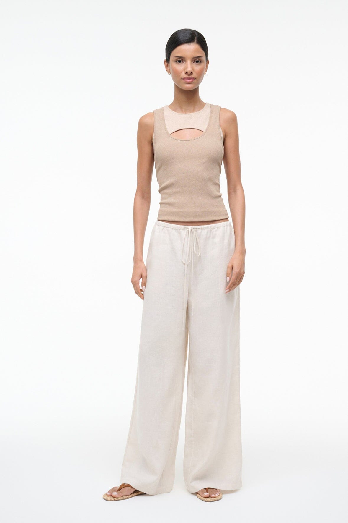 STAUD MATEO LINEN PANT NATURAL