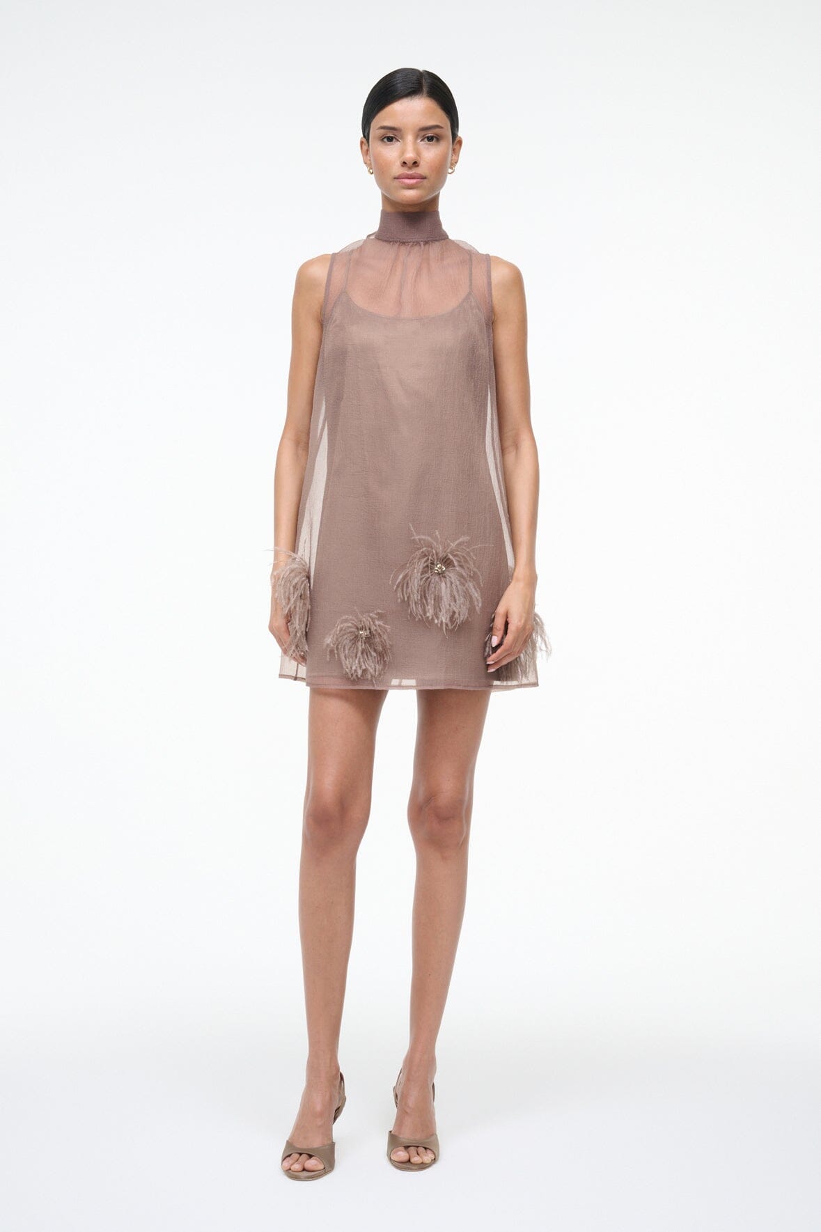 STAUD ALBEE MINI DRESS TRUFFLE