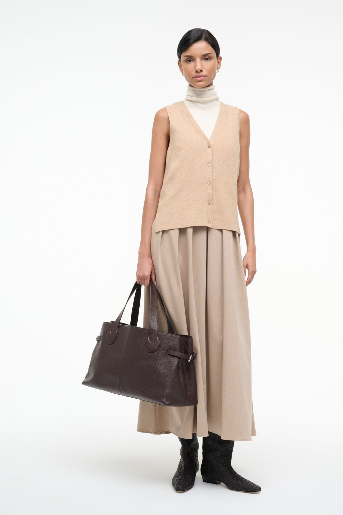 STAUD MADELINE DRESS WHEAT