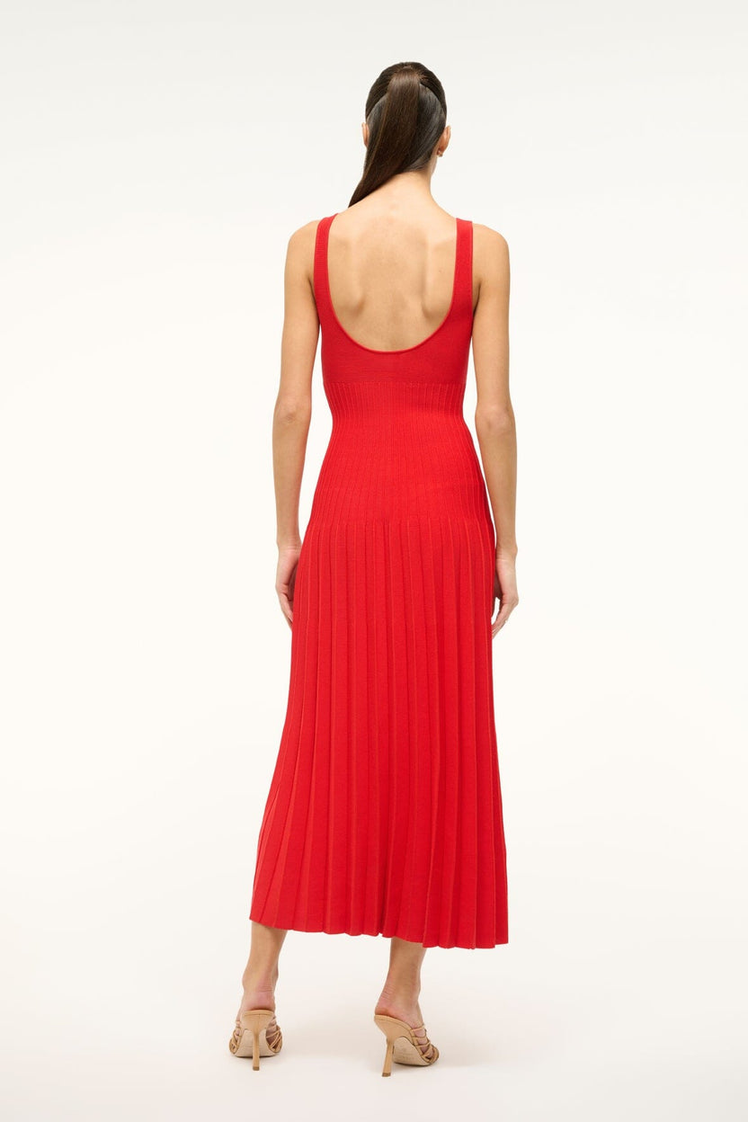 STAUD ELLISON DRESS RED ROSE