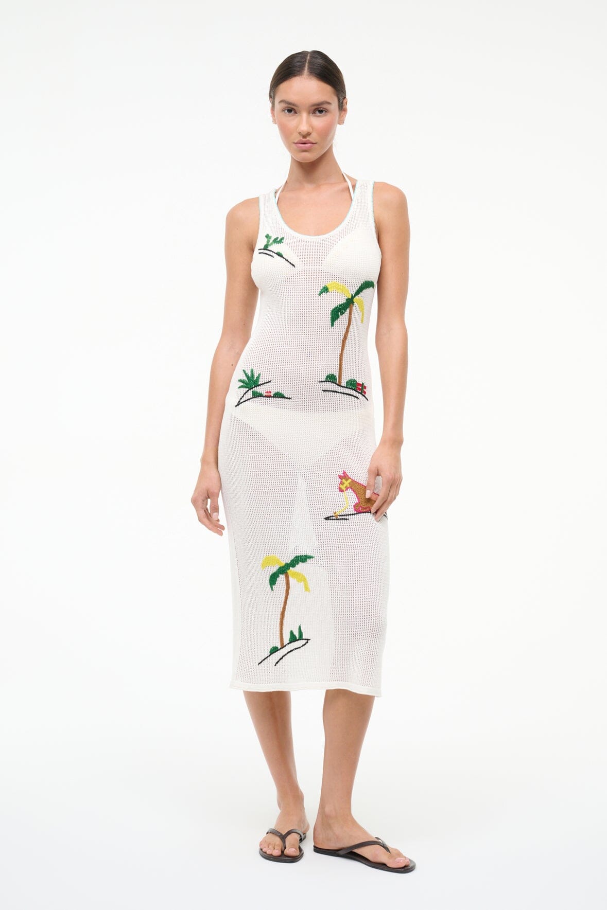 STAUD LUMA DRESS RIVIERA IVORY