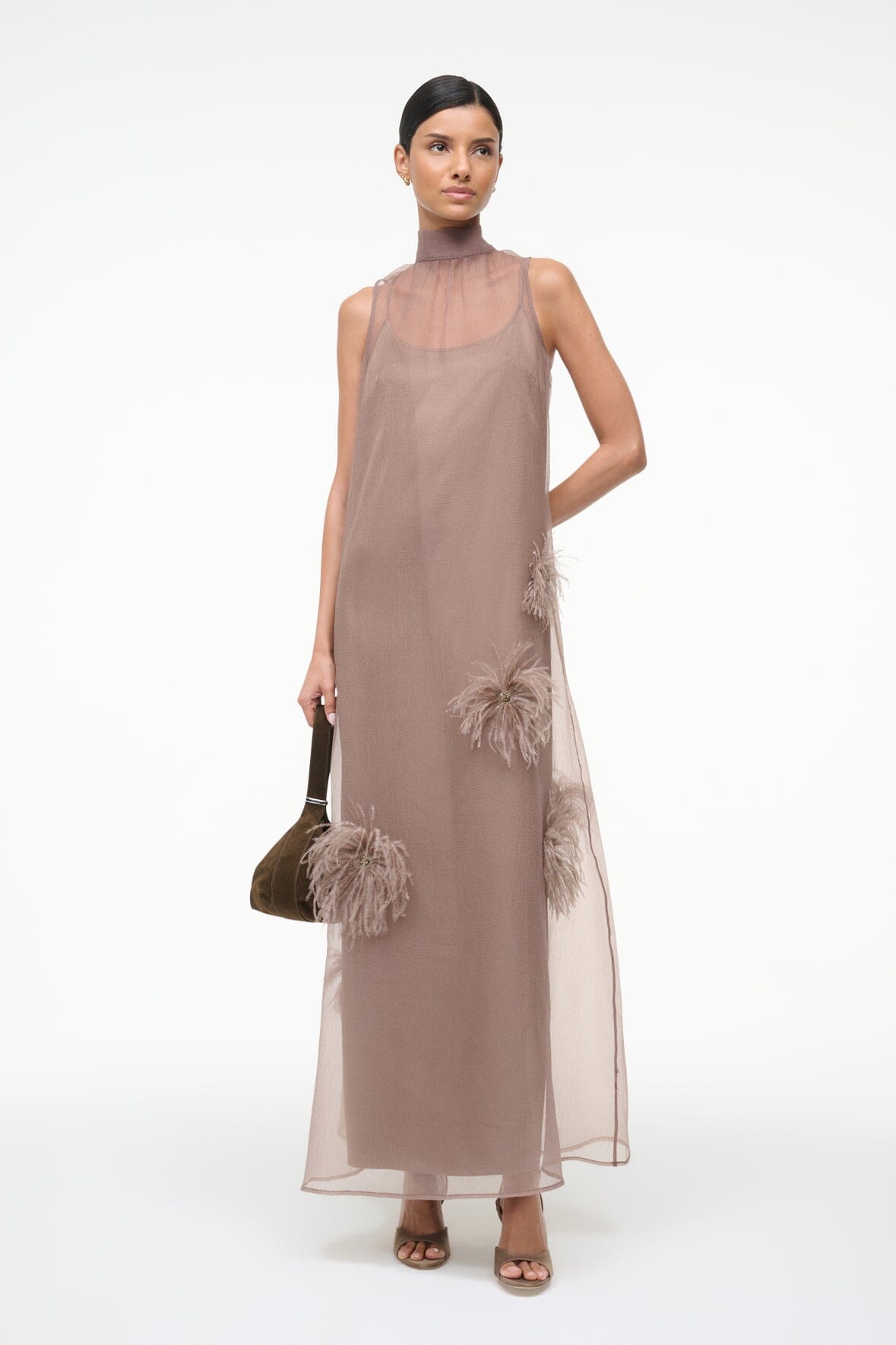 STAUD ALBEE DRESS TRUFFLE