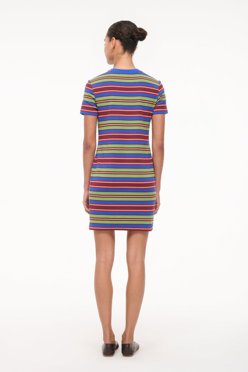 STAUD WADE DRESS SPECTRUM STRIPE