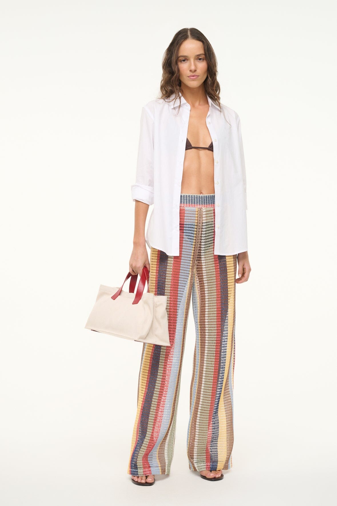 STAUD CORA PANT MARKET STRIPE