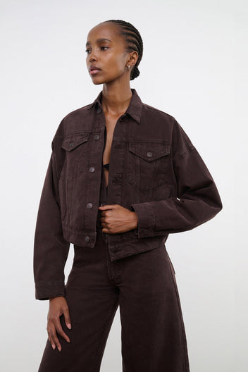 STAUD GLEN DENIM JACKET EARTH