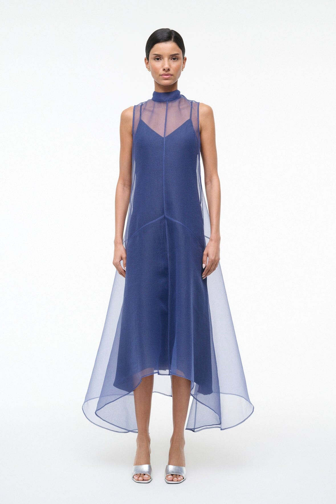 STAUD AUDEN DRESS NAVY