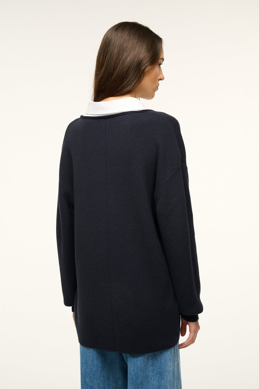 STAUD COAST SWEATER NAVY WHITE