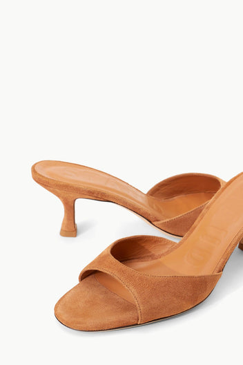STAUD BRIGITTE MULE TAN SUEDE