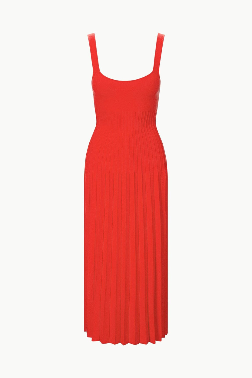 STAUD ELLISON DRESS RED ROSE