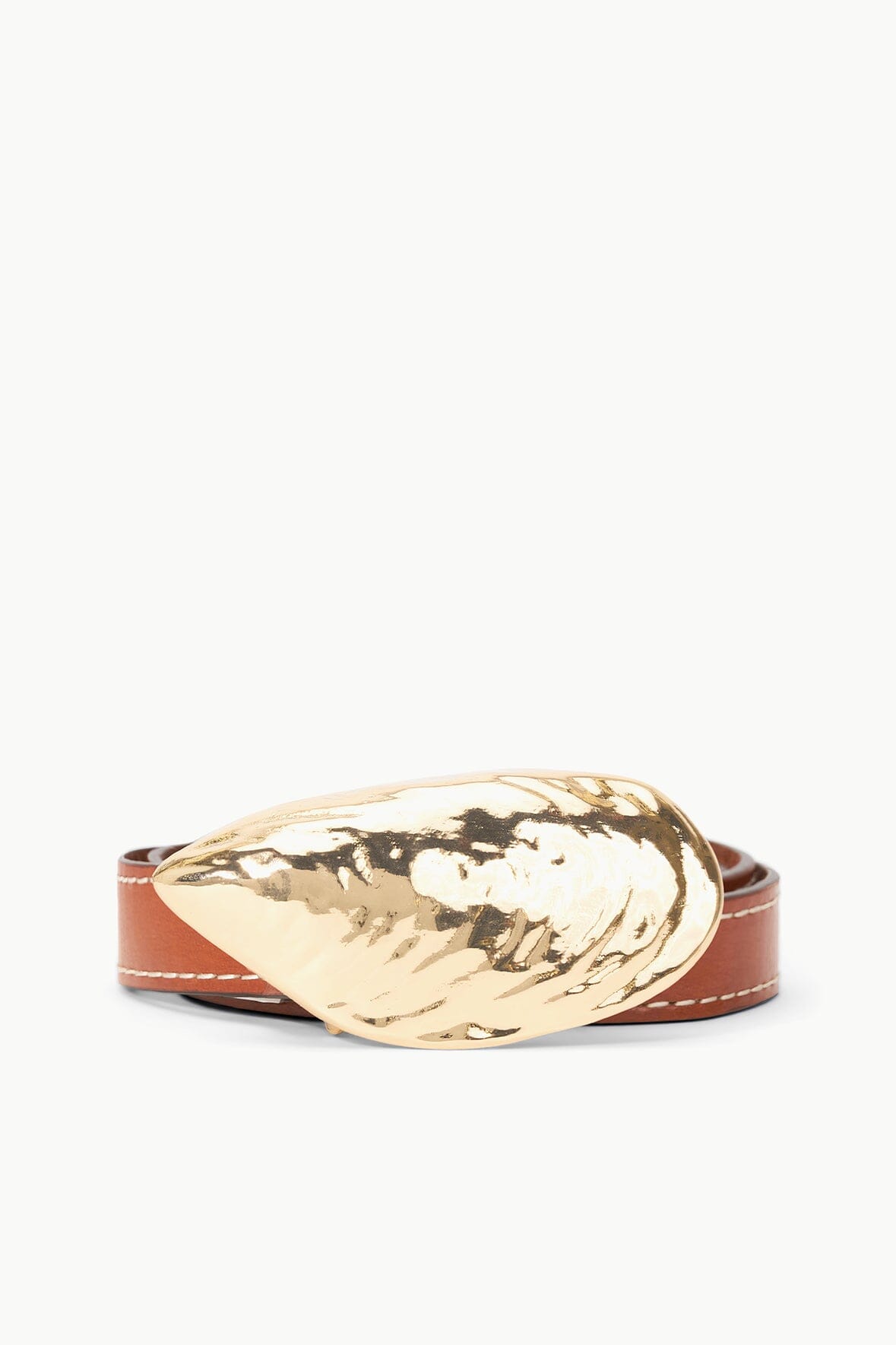 STAUD SHELL BUCKLE BELT TAN