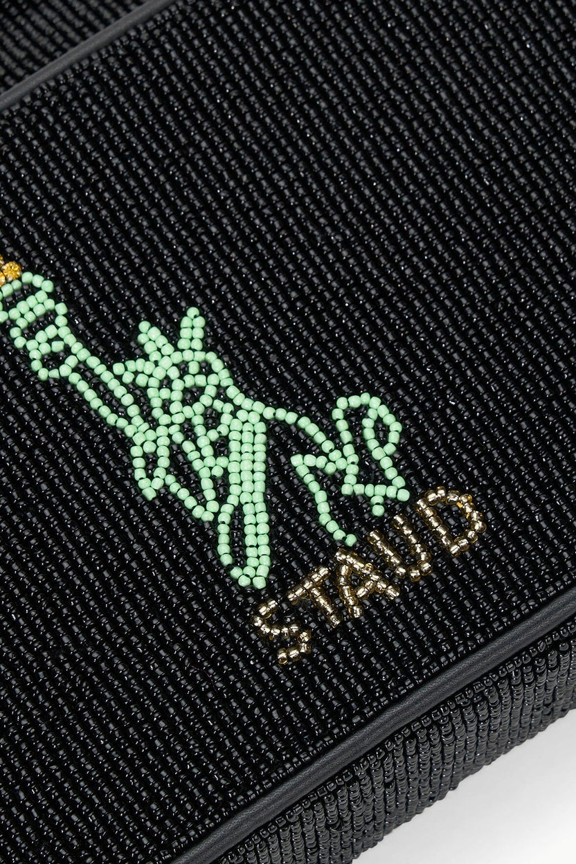 STAUD TOMMY BEADED BAG NYC SKYLINE