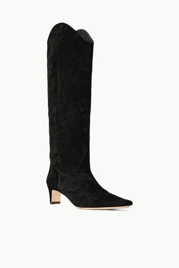 STAUD WESTERN WALLY BOOT BLACK SUEDE