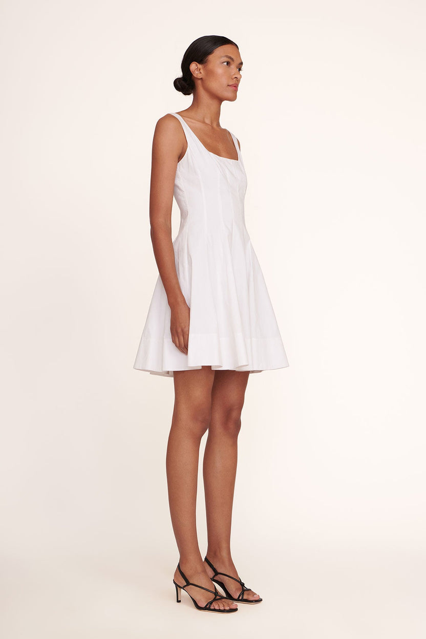 STAUD MINI WELLS DRESS WHITE