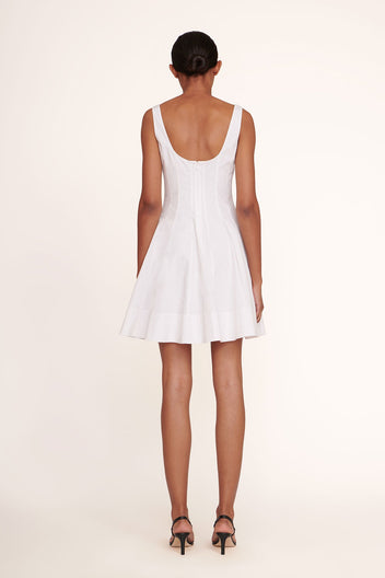 STAUD MINI WELLS DRESS WHITE